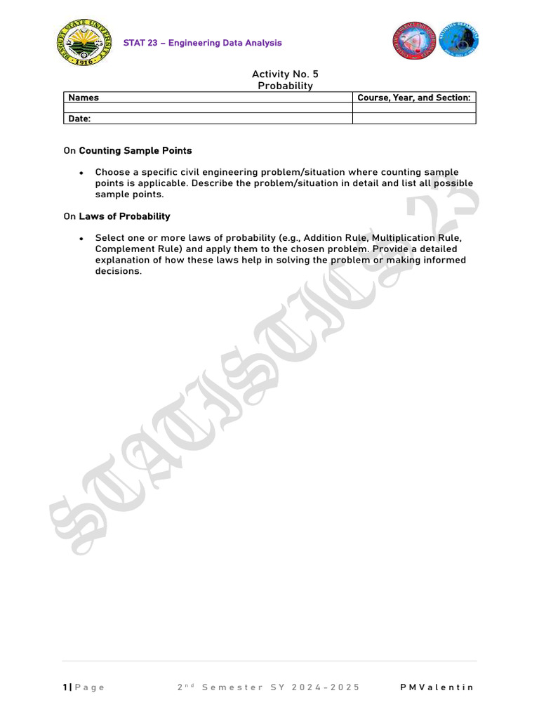 Stat 23 Activity No. 5 | PDF