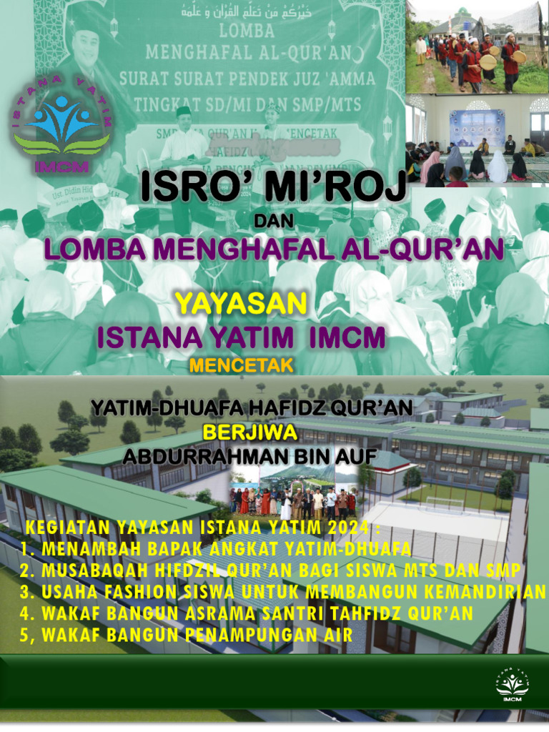 Proposal Isro' Mi'Roj Dan Lomba Menghafal Al-qur'An | PDF