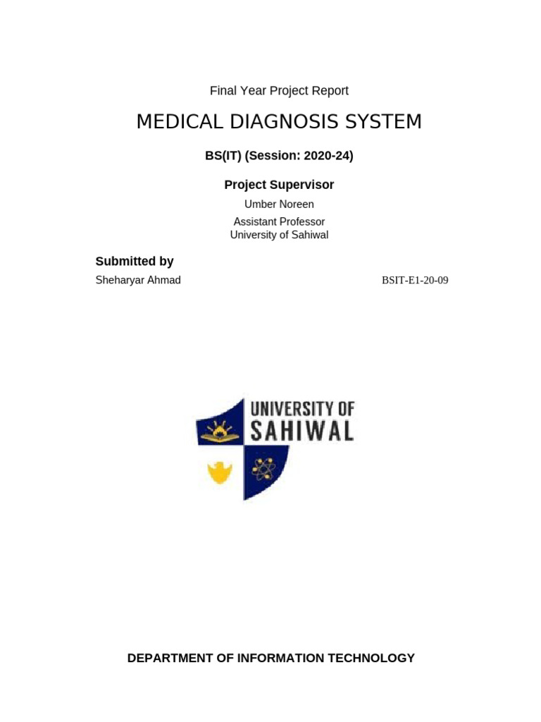FYP - Report Template 2024 | PDF | Software Development Process | Medical Diagnosis