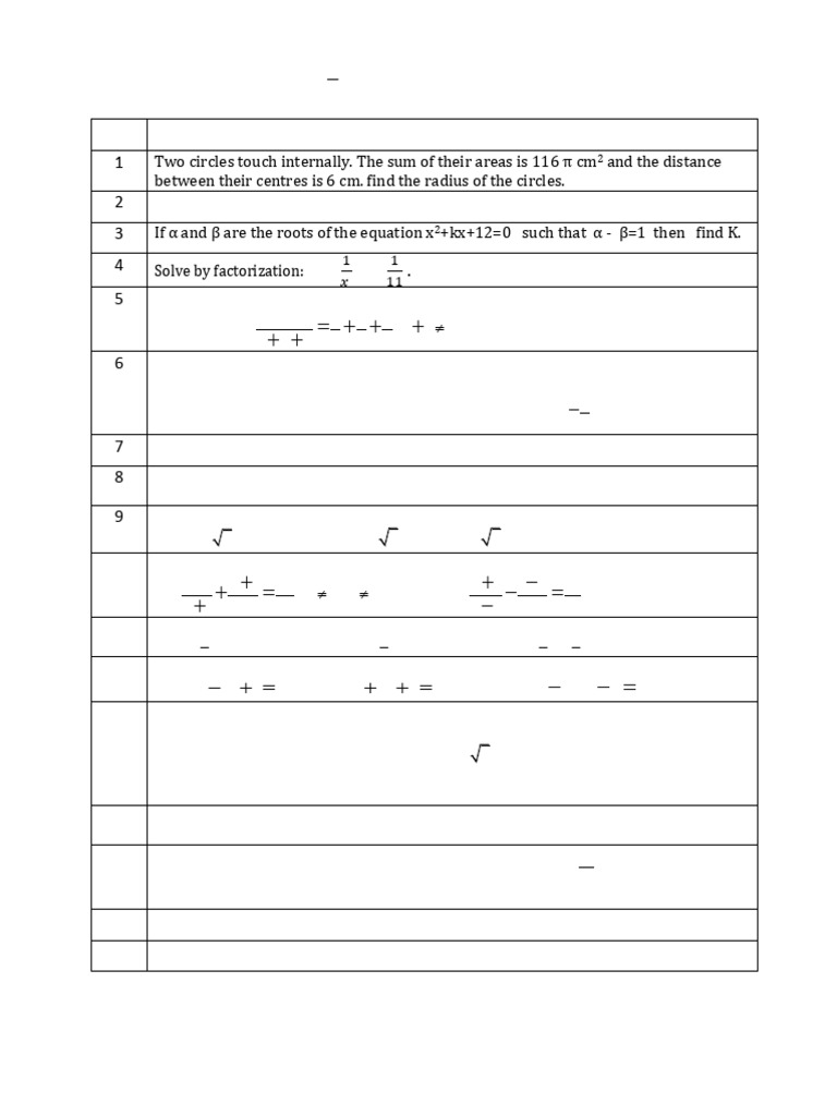 Pt-1 Worksheet Class-X | PDF | Mirror