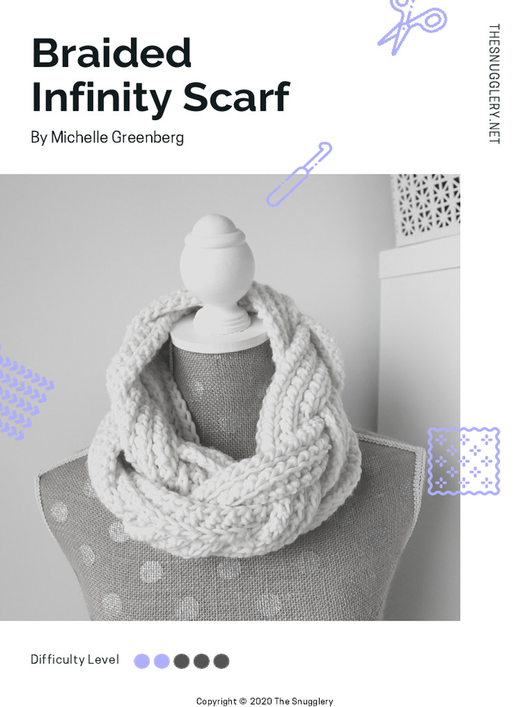 Crochet Braided Infinity Scarf | PDF