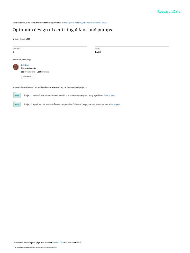 Belkacemi-1992-EJME-Fan | PDF | Pump | Flow Measurement