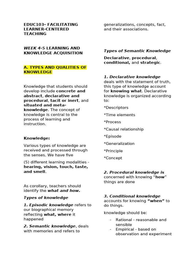 EDUC 103 - Facilitating Learner Centered Teaching 2ND EXAM - REVIEWER | PDF | Motivational ...