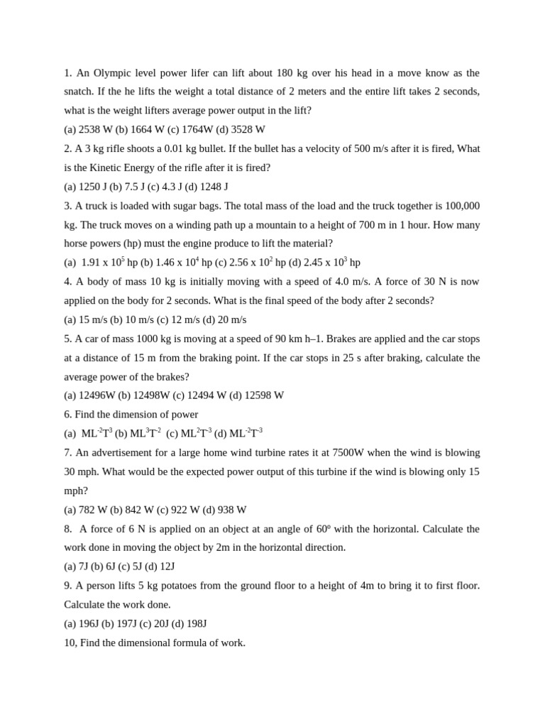 PHY101 MCQs Tutorial QUESTIONS-1 | PDF | Buoyancy | Electric Charge