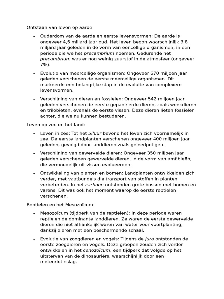 Biologie Toets Samenvatting3 | PDF