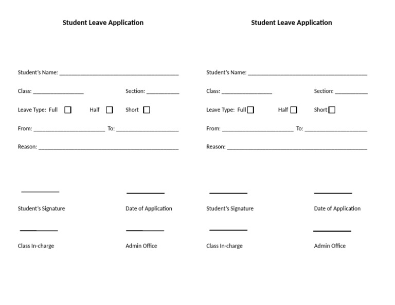 Student Leave Form | PDF