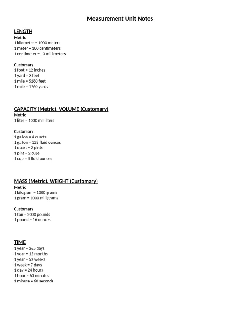 Measurement Notes (1) | PDF