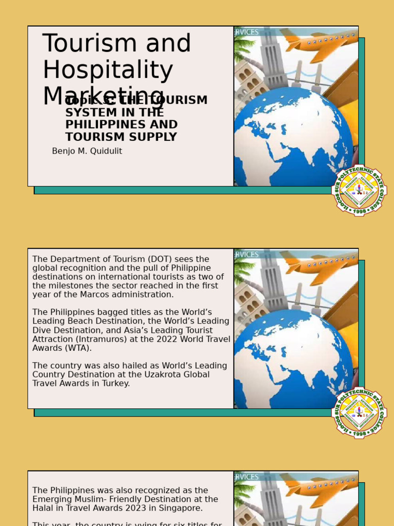 Philippine Tourism System Overview | PDF | Tourism | Philippines