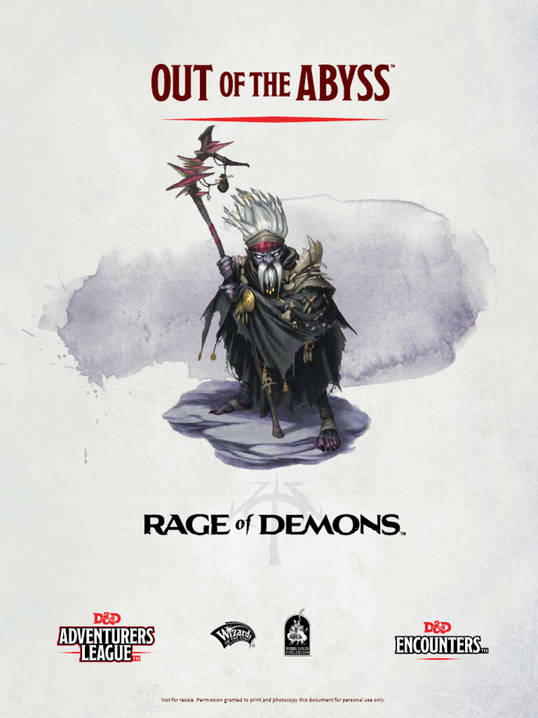 D&D 5E - Out of the Abyss | PDF | Dungeons & Dragons | Tabletop Games