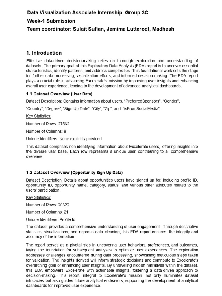 Sanskar Shrivastava - Data Visualization - Intern - Team 3C - Week1 | PDF | Mean | Median