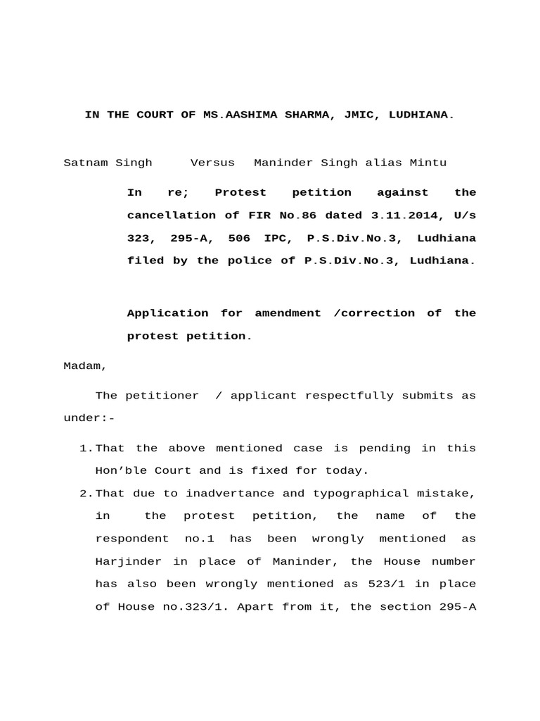 AMENDMENT PROTEST PETITION | PDF | Justice | Crime & Violence