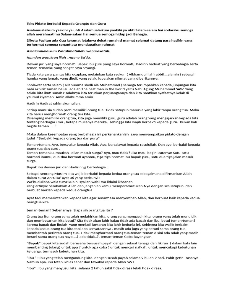 Berbakti kepada Orang Tua dan Guru | PDF