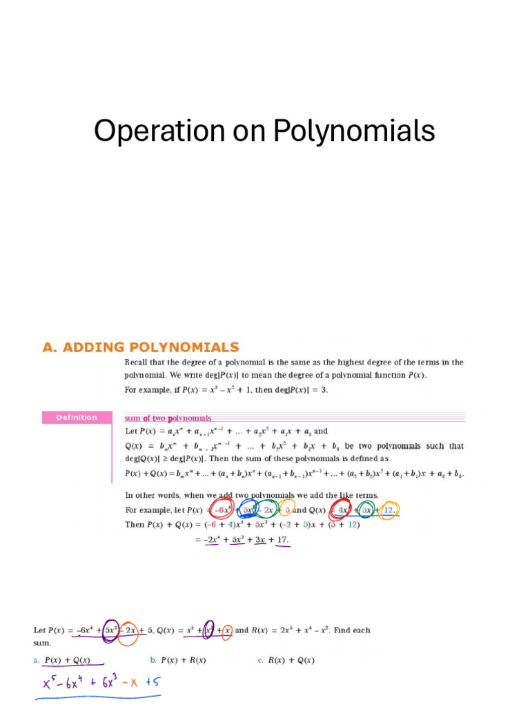 Operation On Polynomials | PDF