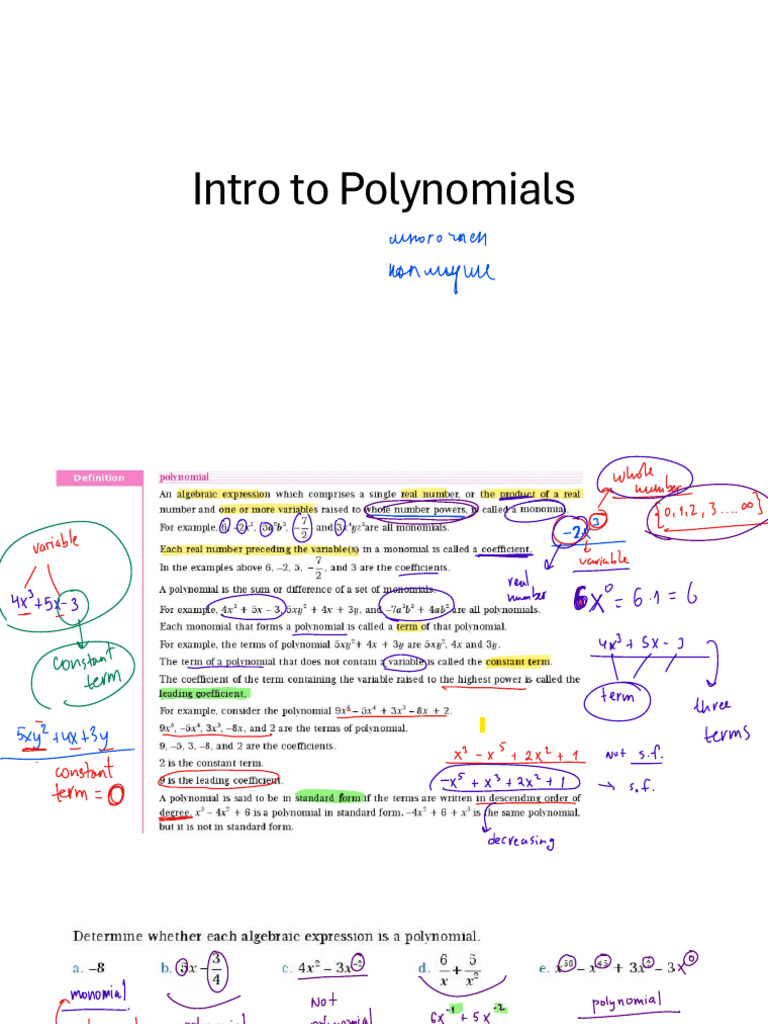 Intro To Polynomials | PDF