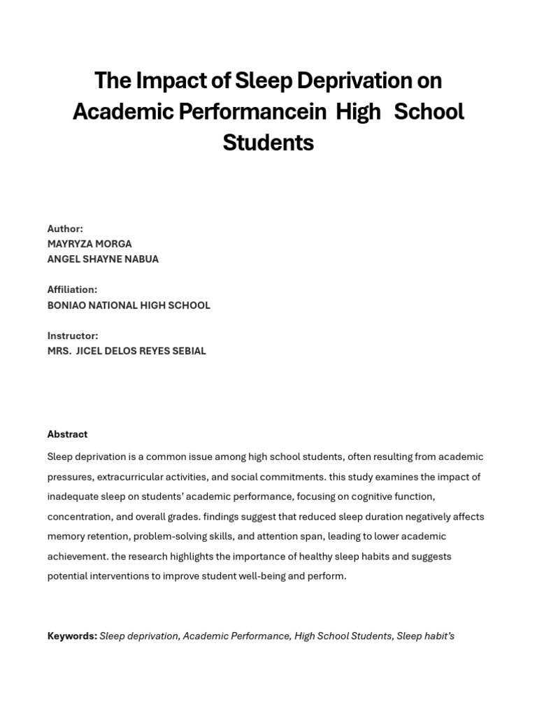 research-paper (1) | PDF | Sleep Deprivation | Sleep