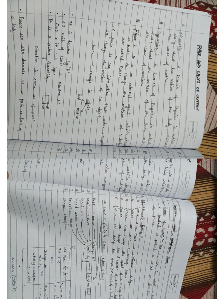 Force and Laws of Motion by Junaid | PDF