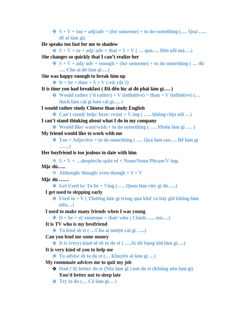 English Grammar Structures Explained | PDF