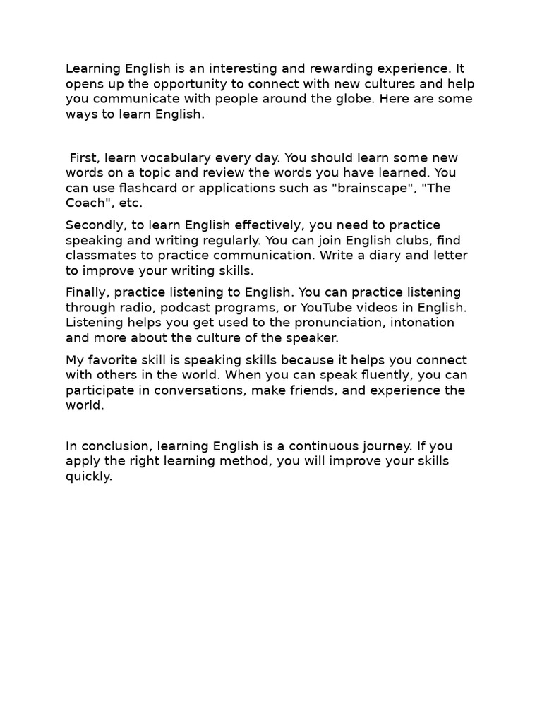 How To Learn English | PDF