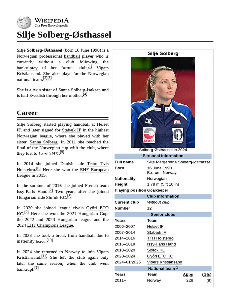 Silje Solberg-Østhassel | PDF | Sports