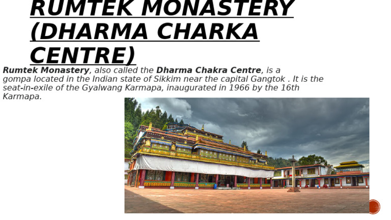 Sikkim Tourist Attraction - Rumtek Monastery | PDF