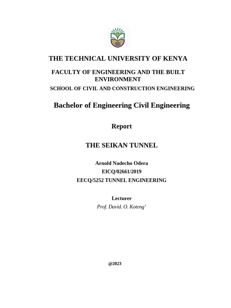 Tunnel Engineering Report | PDF | Nitrogen Dioxide | Tunnel