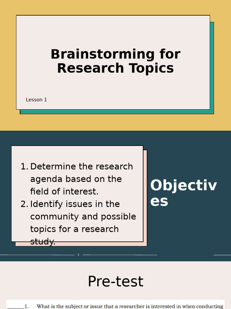 LESSON-1 - Brainstorming-for-Research-Topics 2 | PDF | Business ...