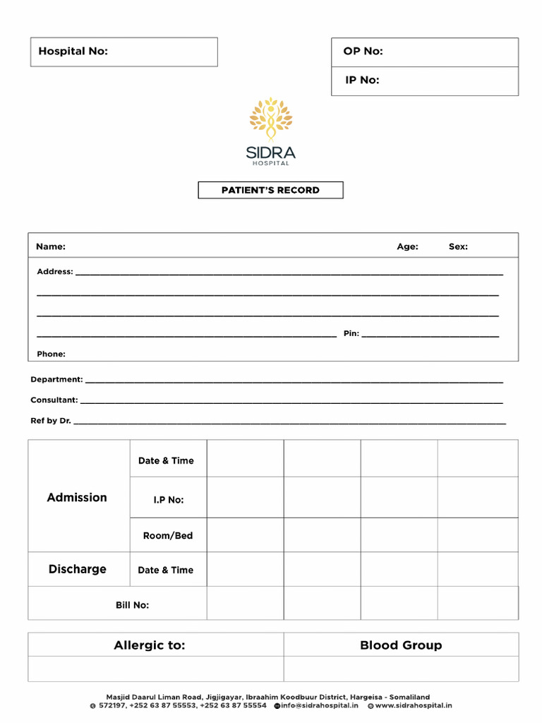Hospital Patients' Record | PDF