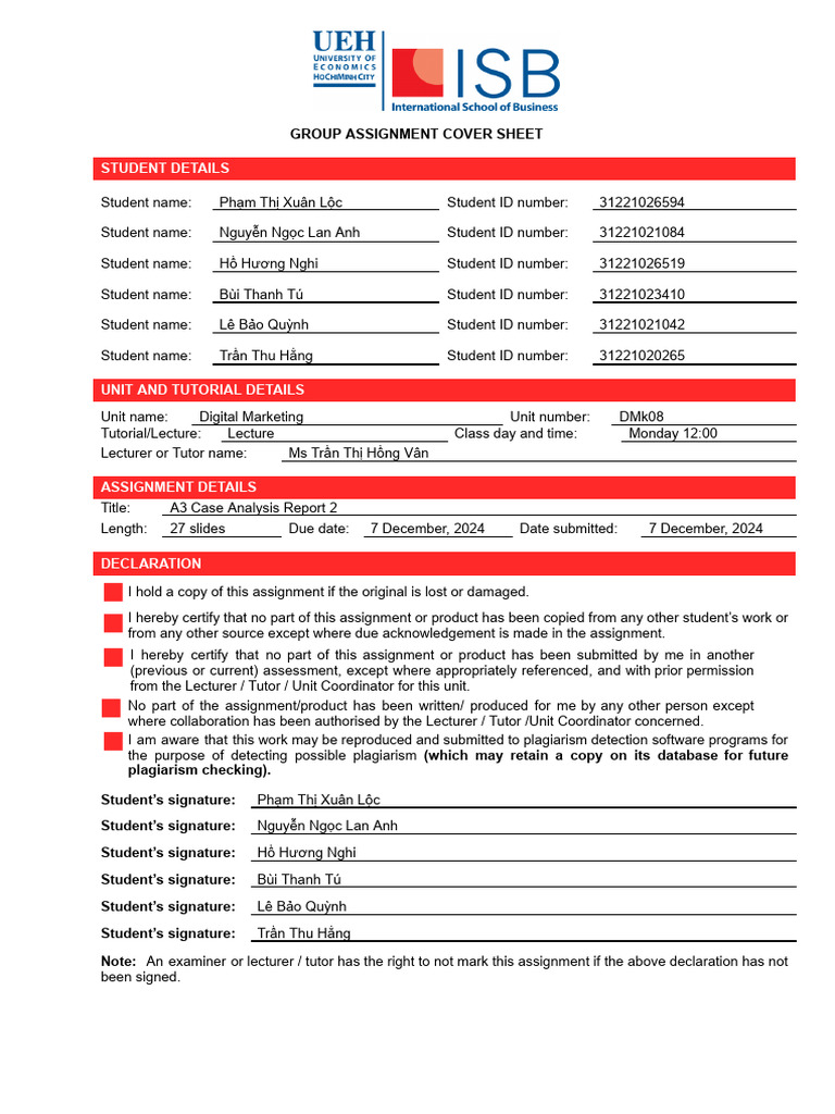 Digital Marketing Case Analysis Submission | PDF