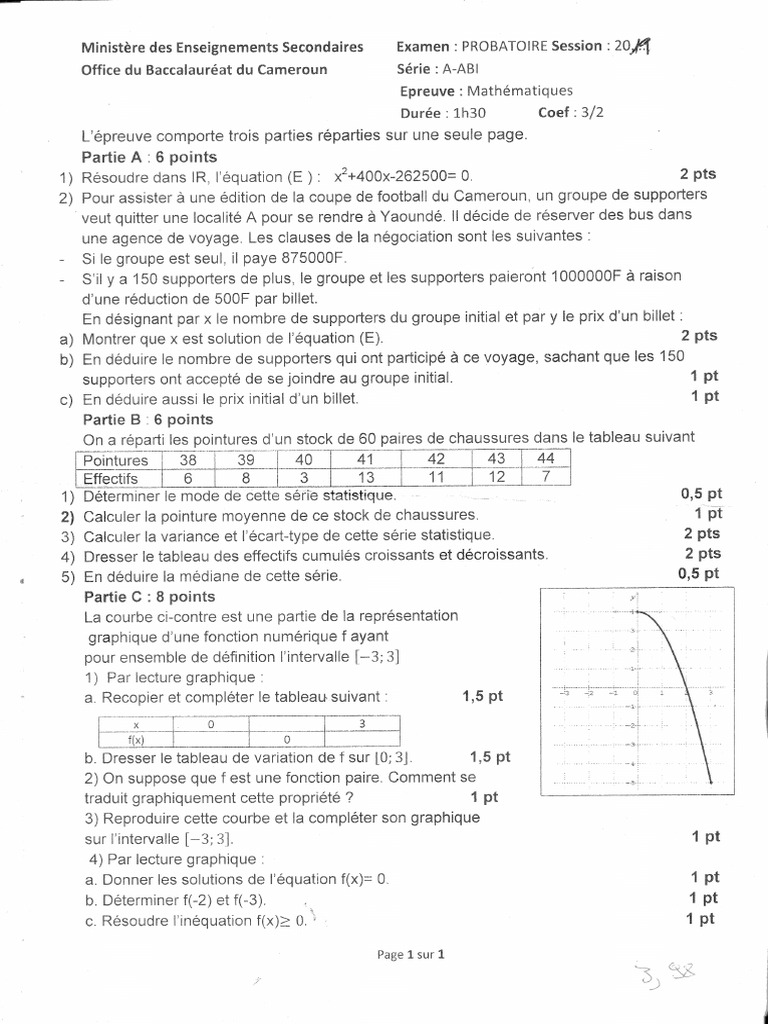 Probata 2019 Maths | PDF
