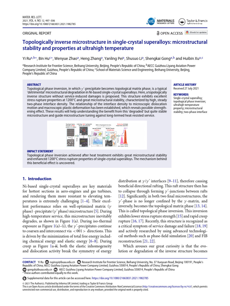Topologically Inverse Microstructure in Single-Cry | PDF | Dislocation ...