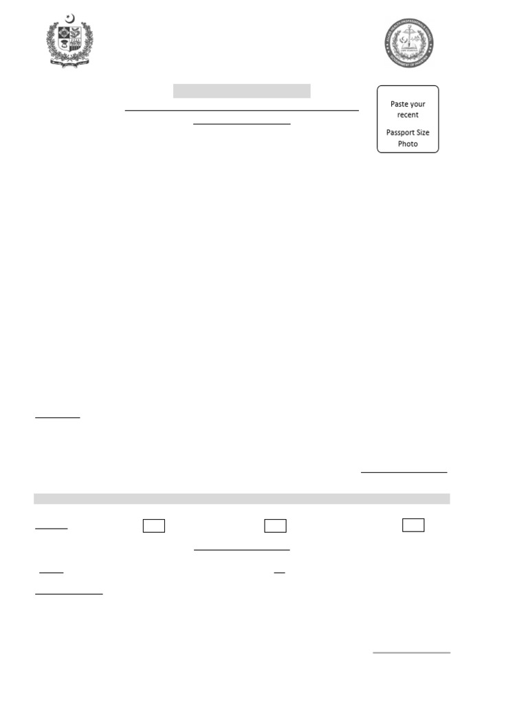 Pakistan Allied Health Good Standing Form | PDF | Government And Personhood