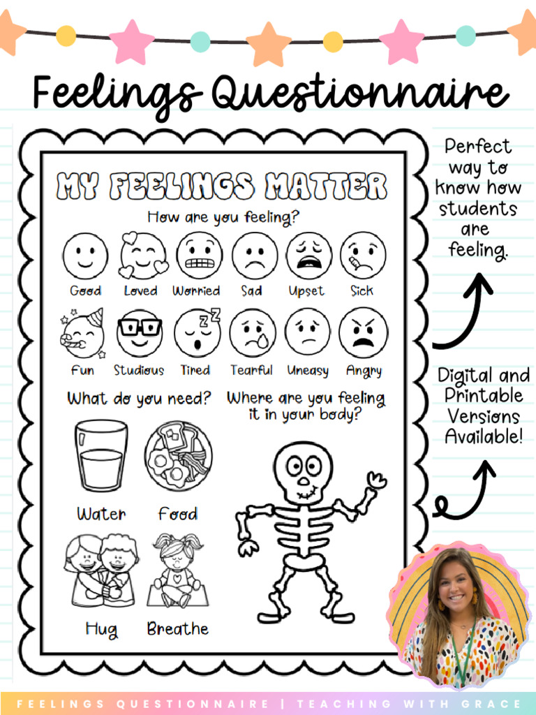 Feelings Questionnaire: Perfect Way To Know How Students Are Feeling ...