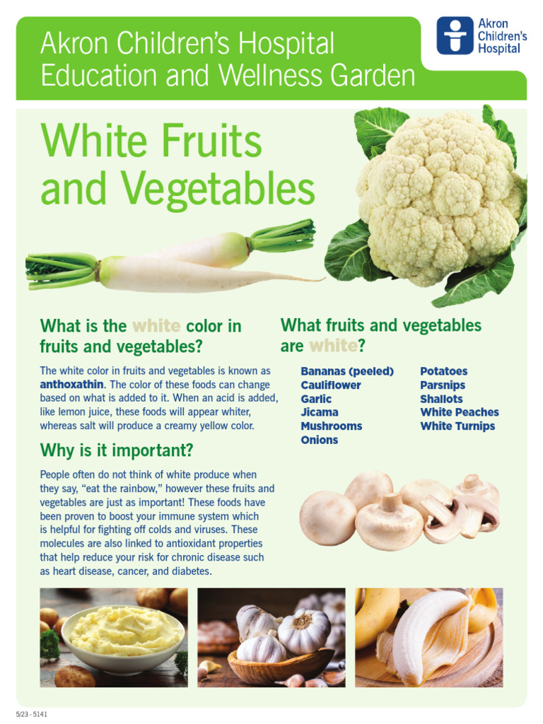 Importance of White Fruits & Vegetables | PDF