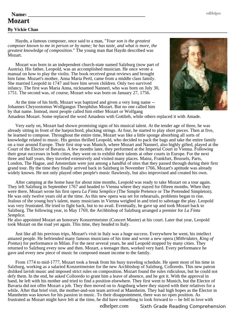 Mozart | PDF | Wolfgang Amadeus Mozart | Mozart Family