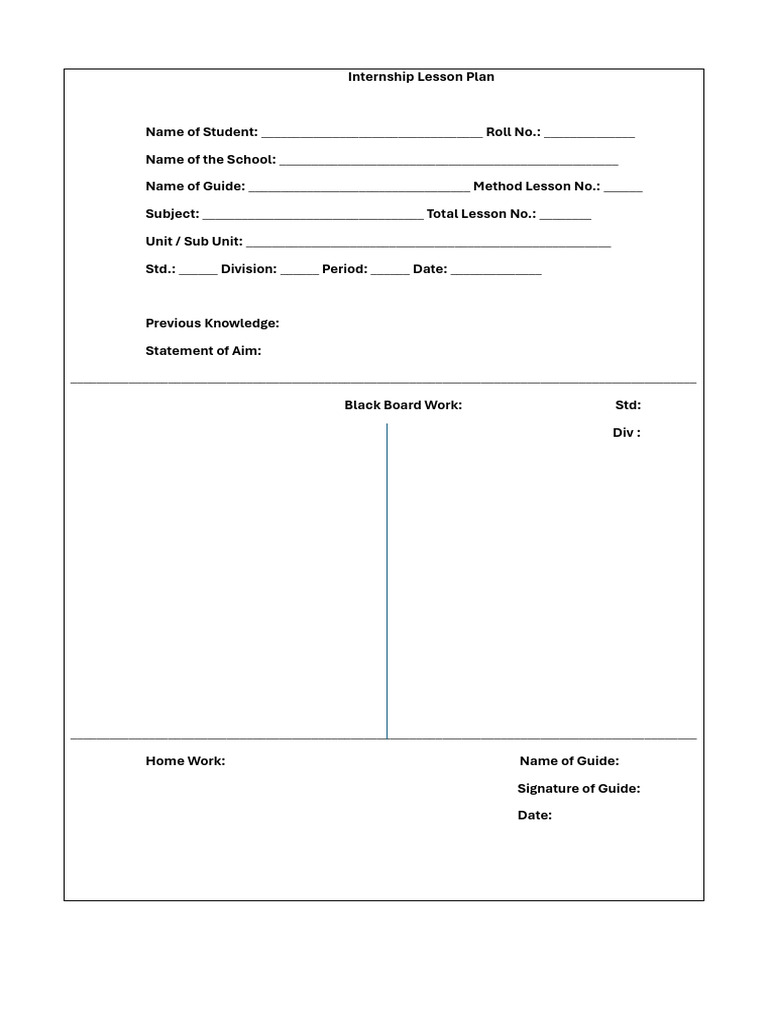 Internship Lesson Plan | PDF