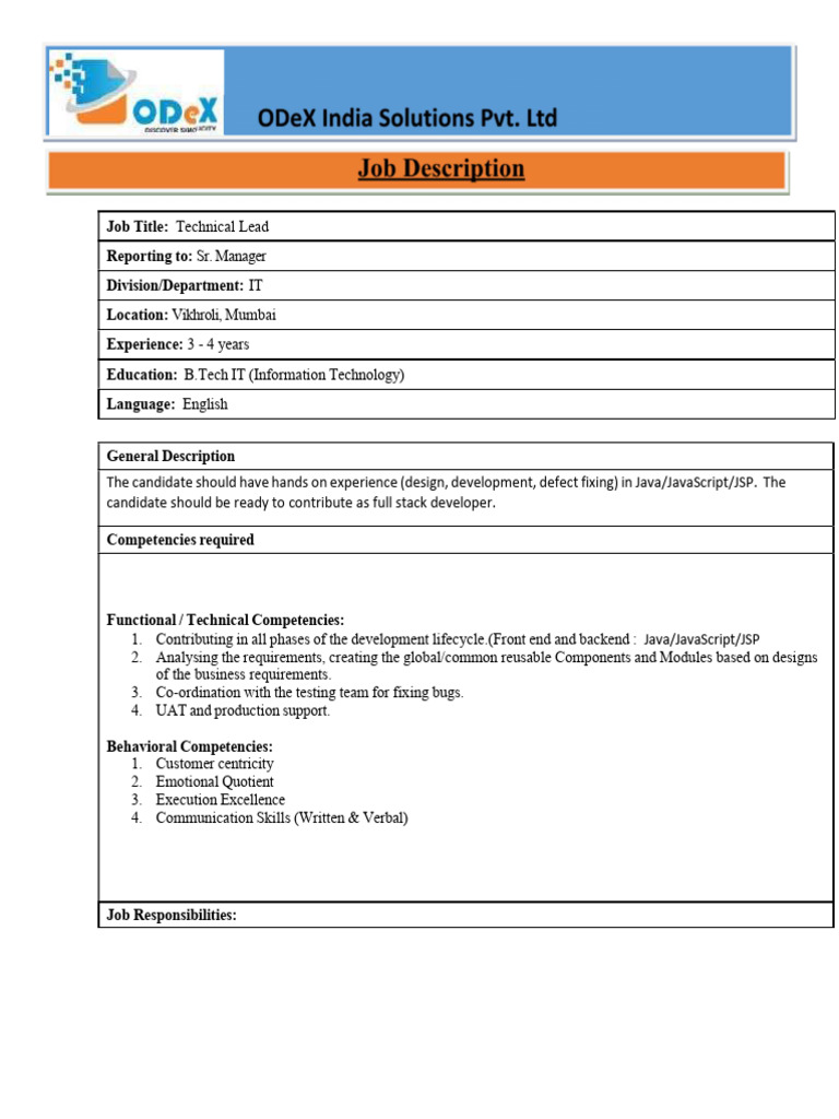 jdTechnicalLead ODeX1.0 | PDF