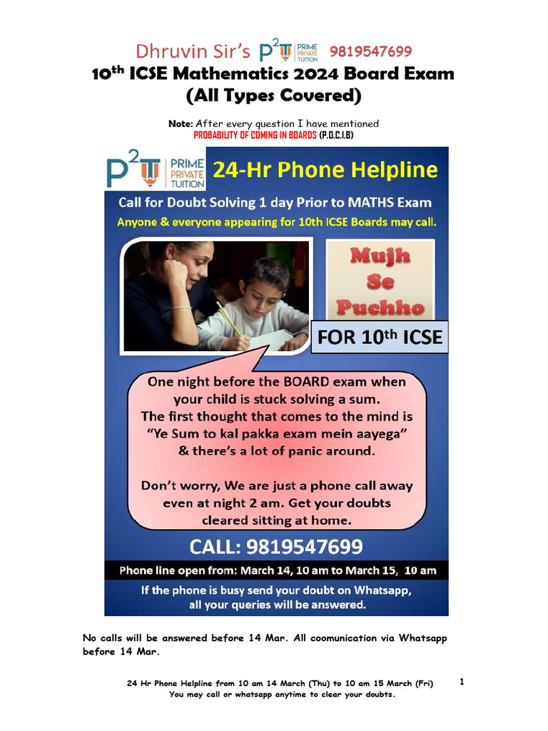 10th ICSE Maths LMR (All Type of Questions) | PDF | Circle | Area