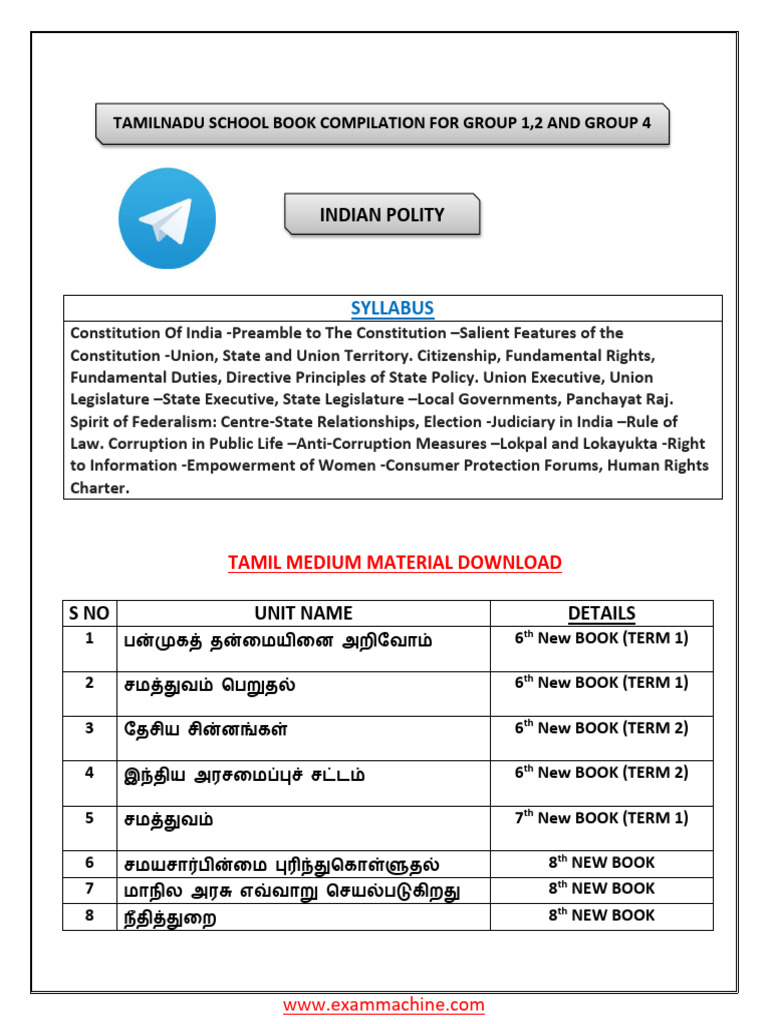 Indian Polity Tamil TNPSC | PDF