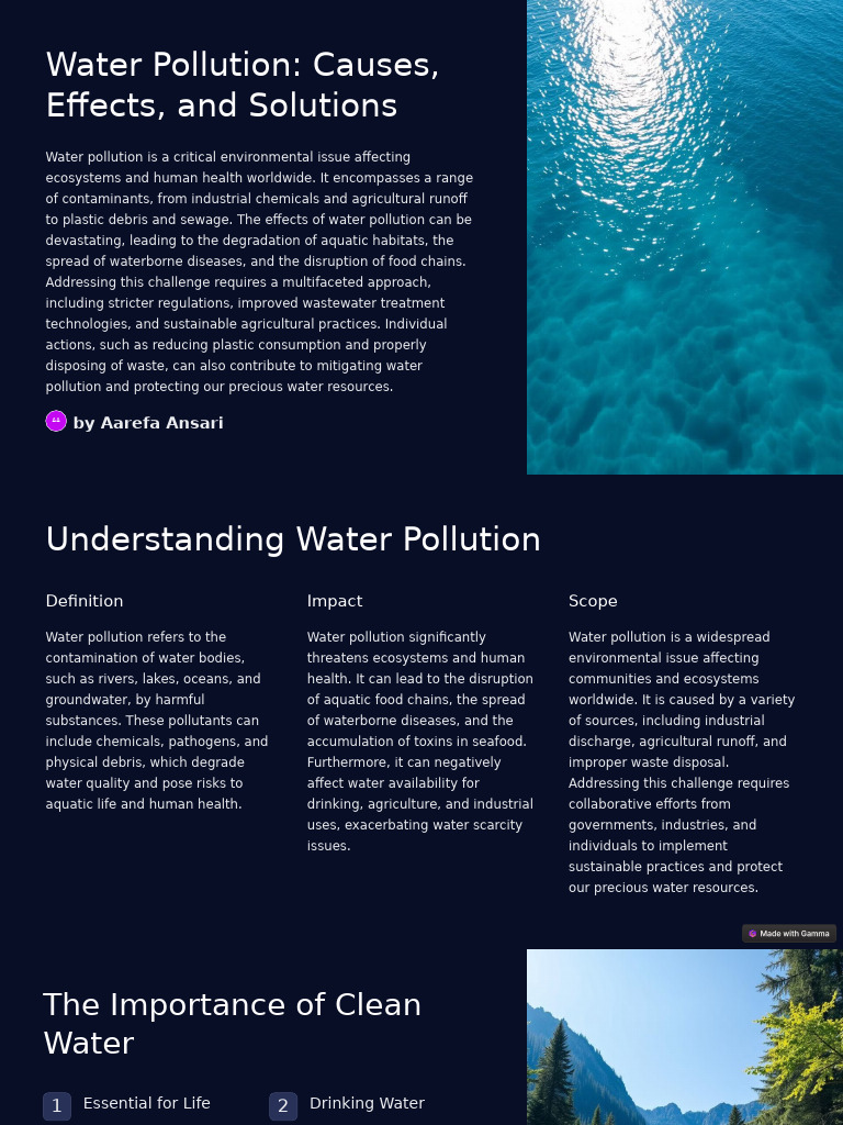 Water Pollution Causes Effects and Solutions | PDF | Water Pollution ...
