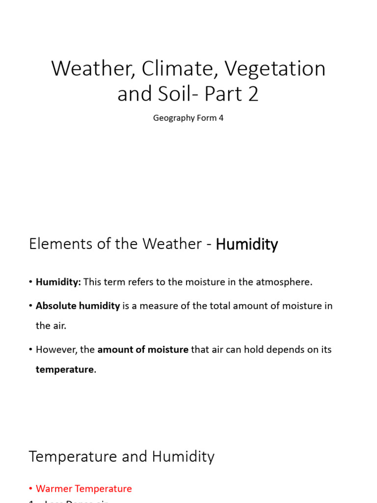 Weather, Climate, Vegetation and Soil - Part 2 | PDF | Cloud | Humidity