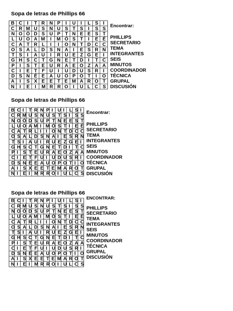 Sopa de Letras Phillips 66: Encontre Palavras | PDF