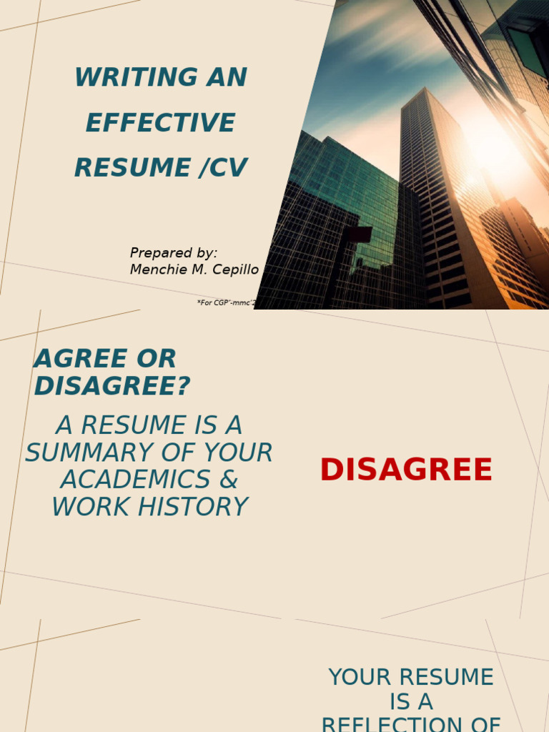 Crafting an Effective Resume/CV | PDF | Résumé | Linguistics
