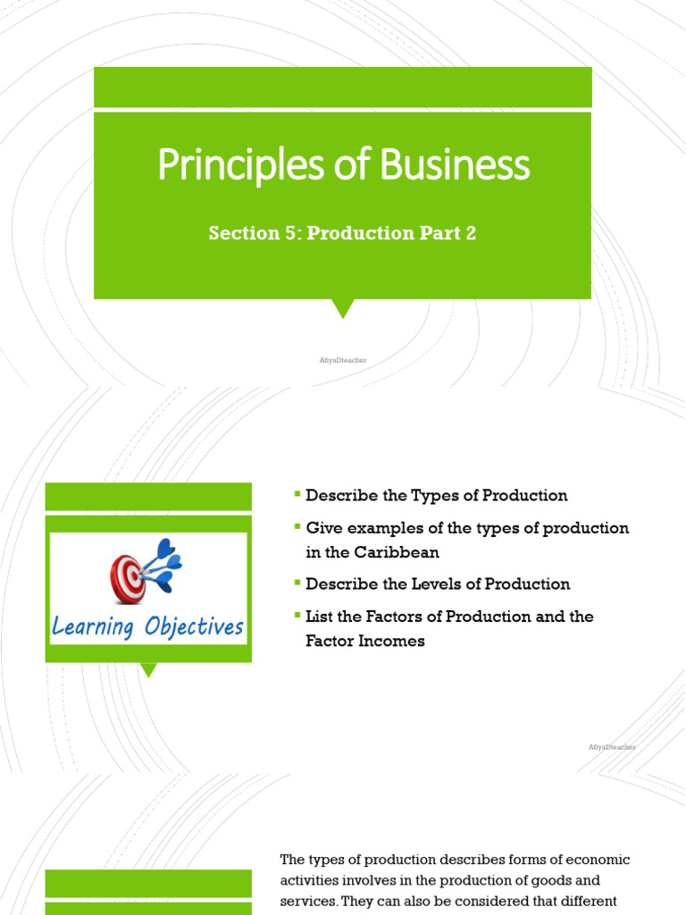 POB Section 5 Part 2-4 Types Levels Factors of Production | PDF ...