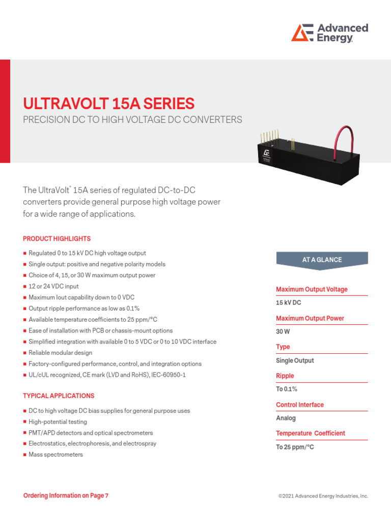 en-hv-ultravolt-15a-data-sheet | PDF | Coaxial Cable | Electrical Connector