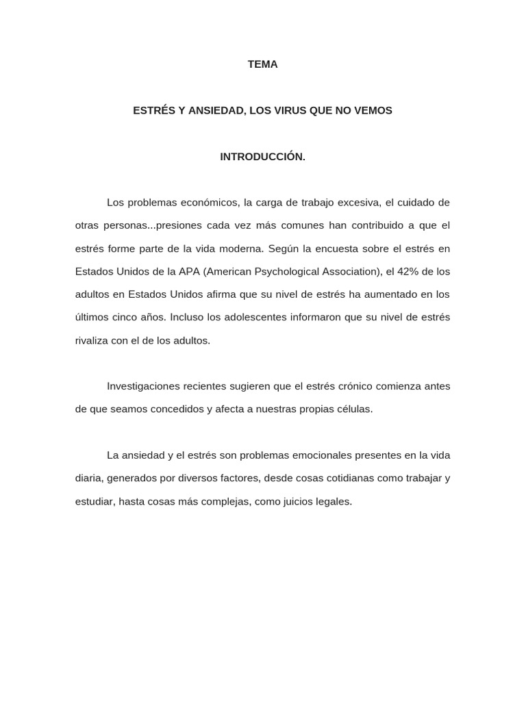 Nelson KFC | PDF | Estrés (biología) | Ansiedad