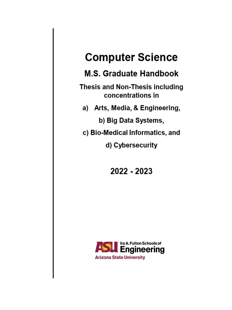 ASU M.S. Computer Science Handbook 2022-2023 | PDF | Postgraduate ...
