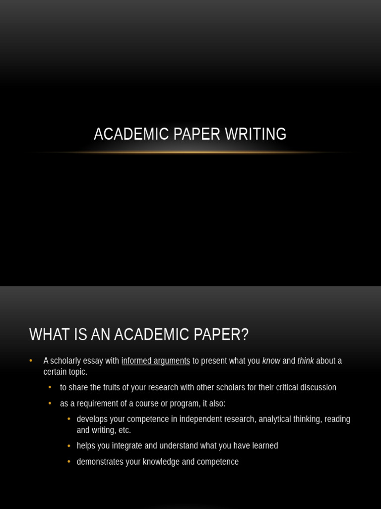 Academic Paper Writing | PDF | Citation | Thesis