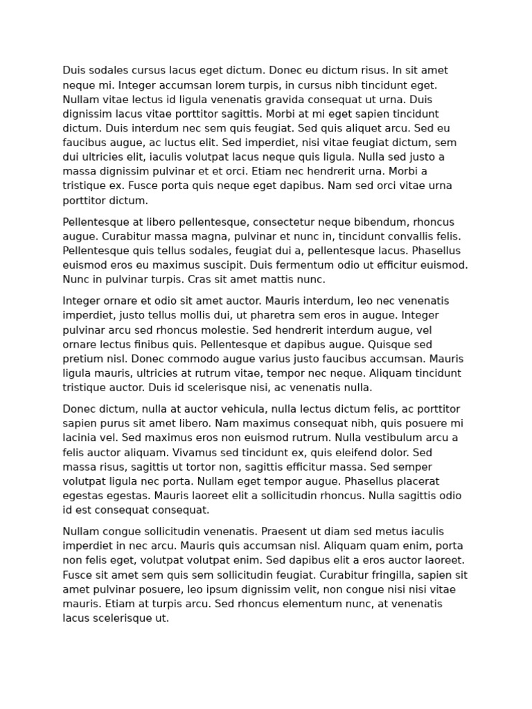 Duis Sodales Cursus Lacus Eget Dictum | PDF