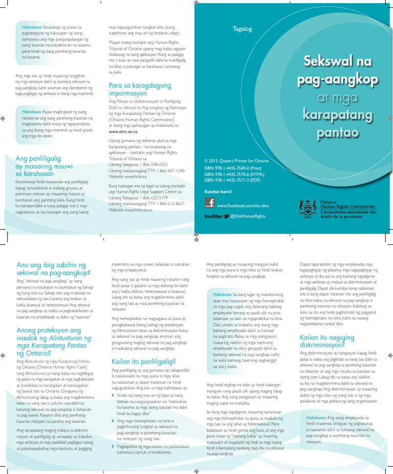 Sexual Orientation and Human Rights - Tagalog - Accessible. | PDF
