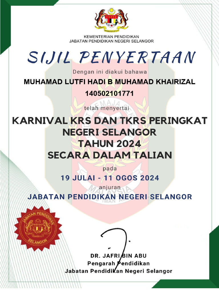 Muhamad Lutfi Hadi B Muhamad Khairizal | PDF